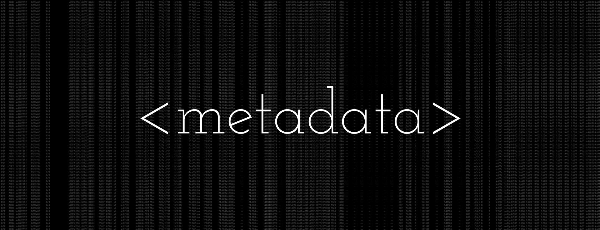 Metadata | Pre- & Postproduction | Learn & Help